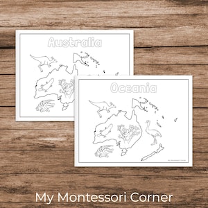 Animals of the Continents Coloring Pages (montessori Preschool ...