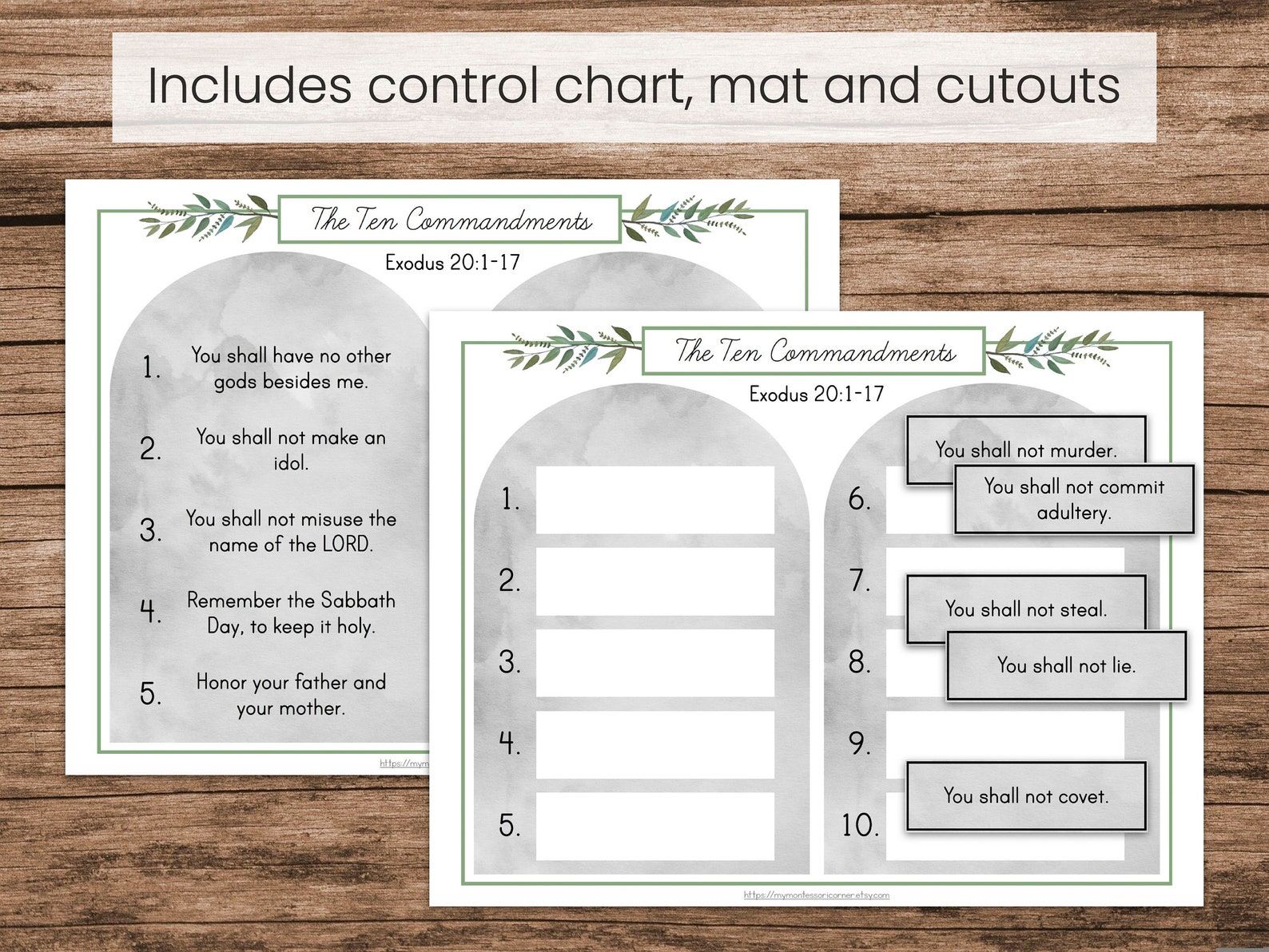 Ten Commandments Memorization Activity (kids Bible Lesson Printable) - Etsy