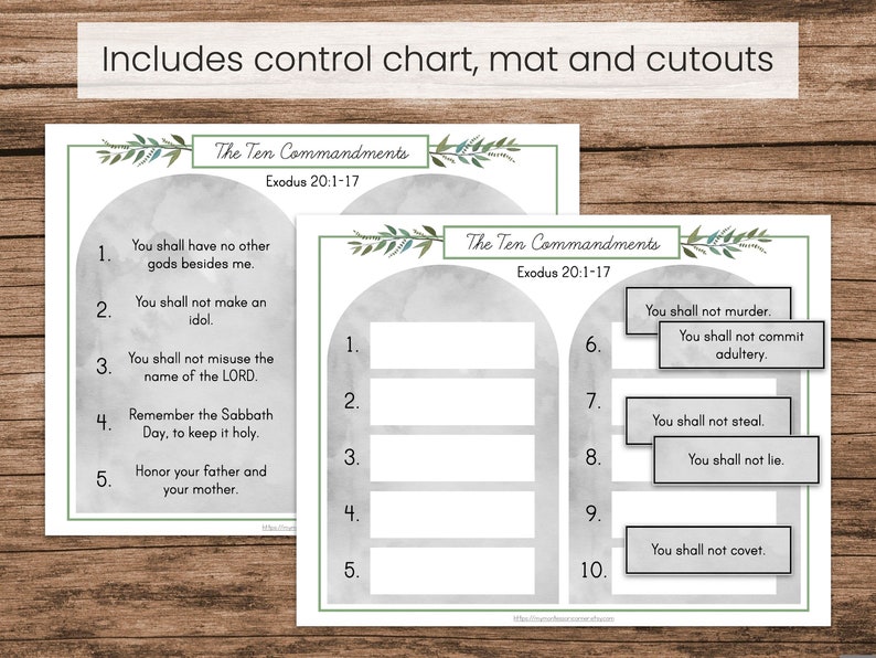Ten Commandments Memorization Activity (kids Bible Lesson Printable) - Etsy
