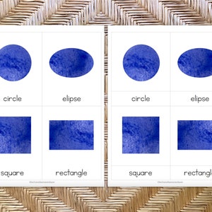 Montessori Geometric Shapes 3-part Cards: Homeschool Preschool - Etsy