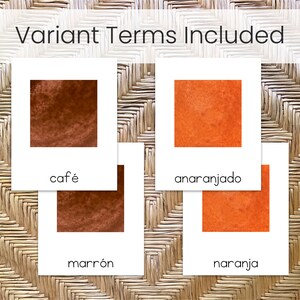 SPANISH Colors Montessori 3 Part Cards, Watercolor - Etsy