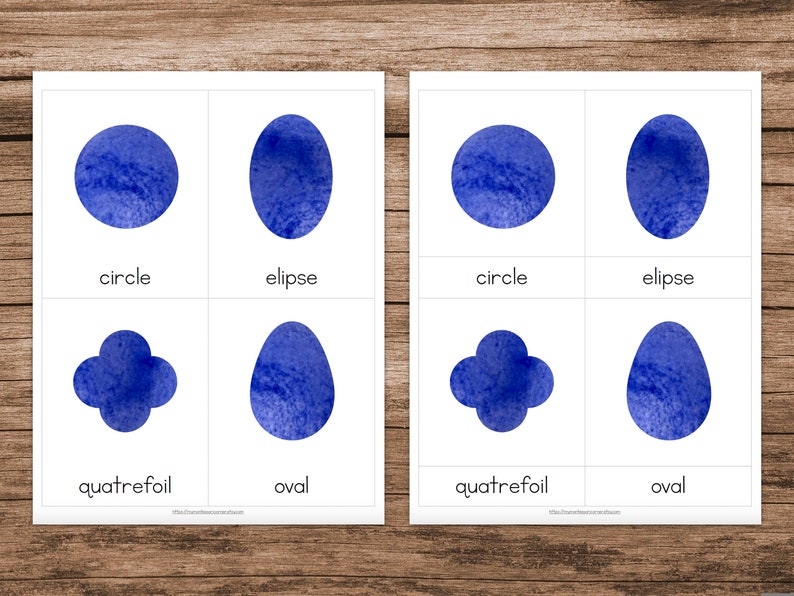 Montessori Geometric Shapes 3-part Cards and Control Chart: - Etsy