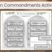 Ten Commandments Memorization Activity (kids Bible Lesson Printable) - Etsy
