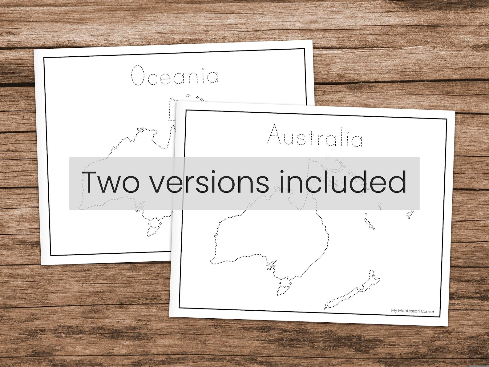 Continents Tracing Worksheets and Art Template Outlines, Montessori ...