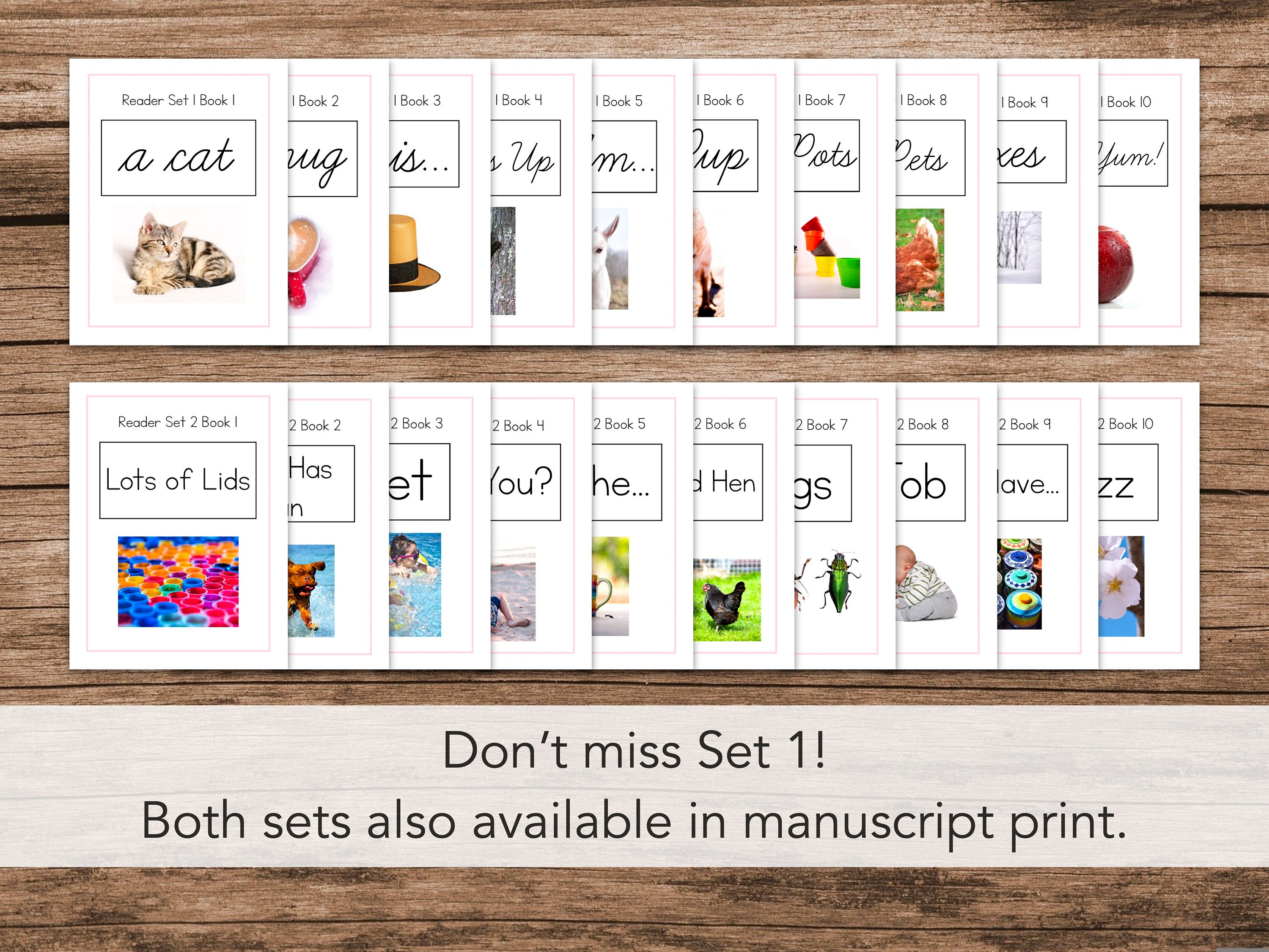 CURSIVE Pink Series Readers Set 2 montessori CVC Reading - Etsy