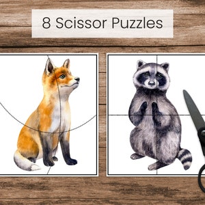 Forest Animals Scissors Strips and Cutting Practice (montessori Fine ...