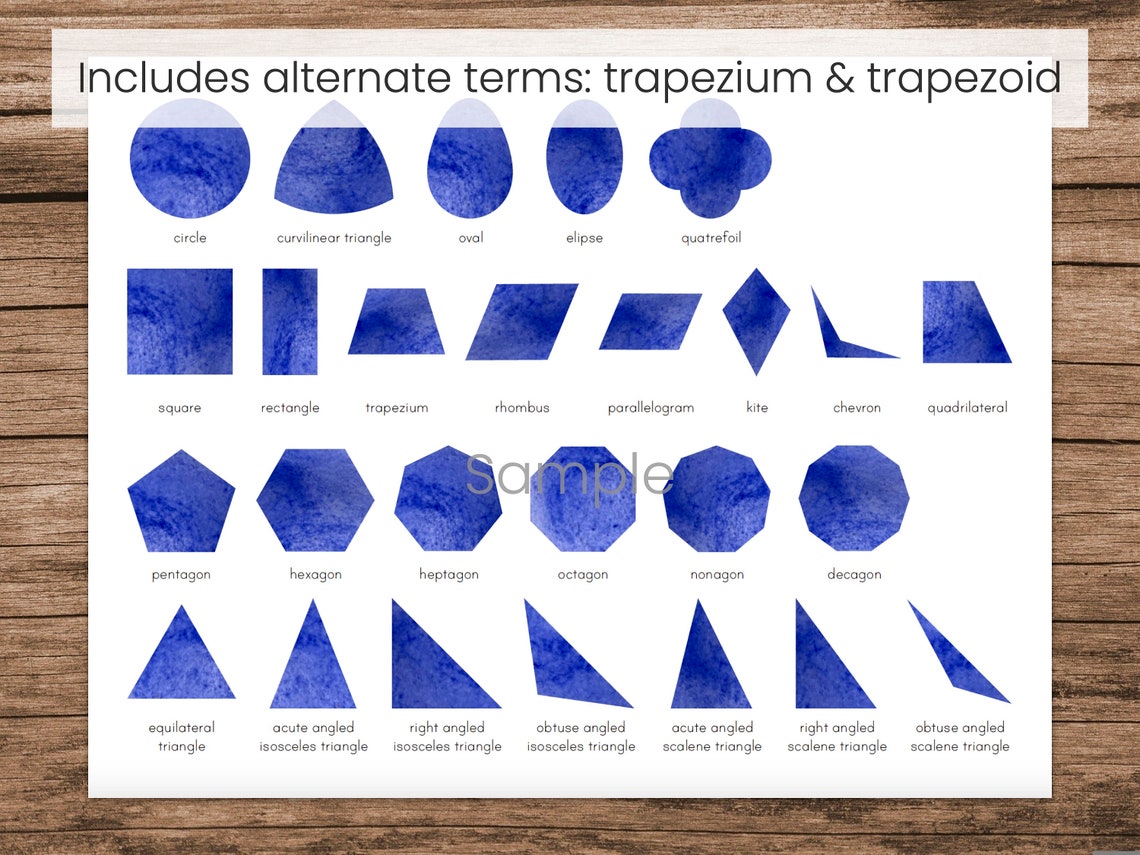 Montessori Geometric Shapes 3-part Cards and Control Chart: Homeschool ...