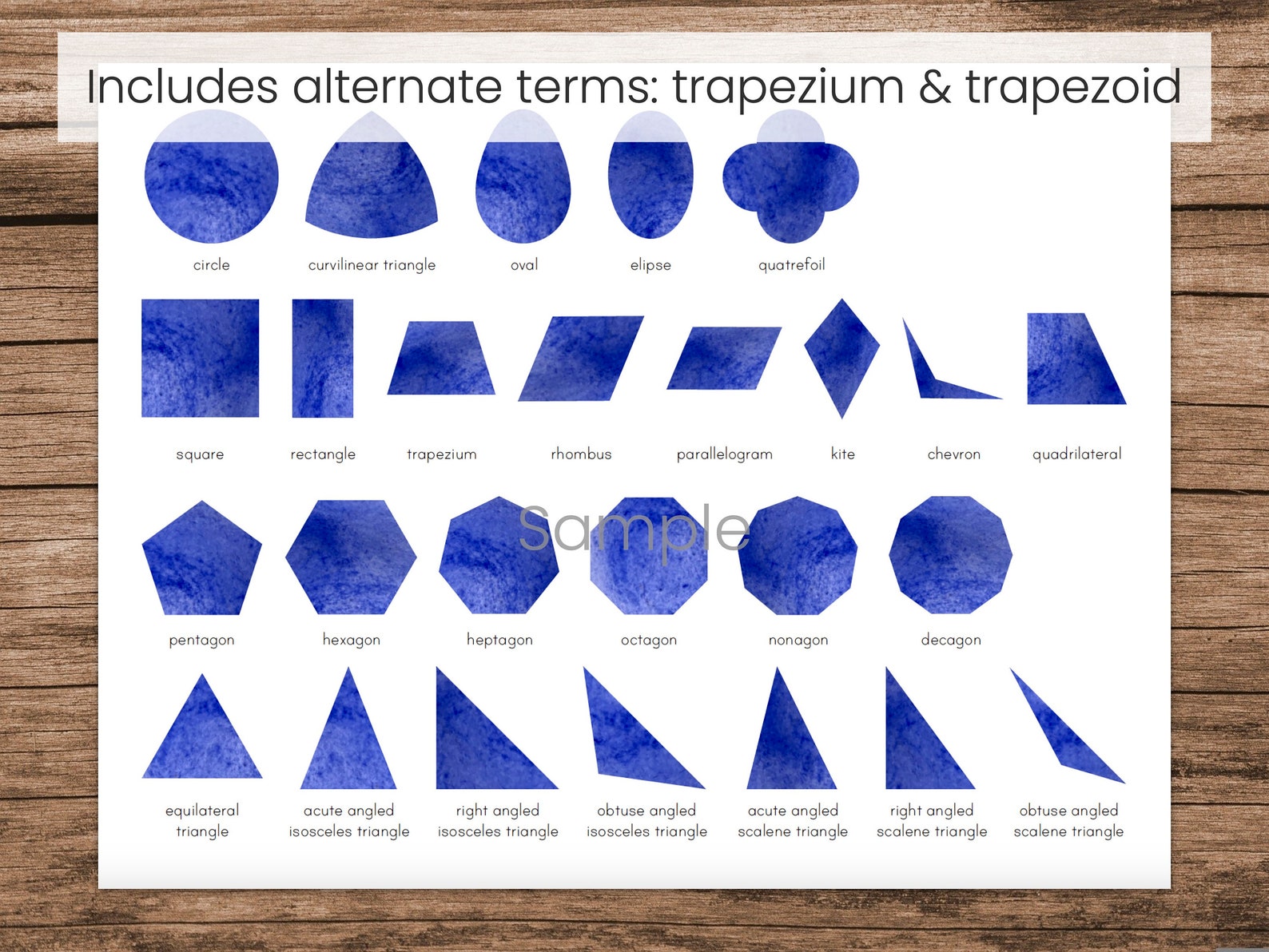 Montessori Geometric Shapes 3-part Cards and Control Chart: - Etsy