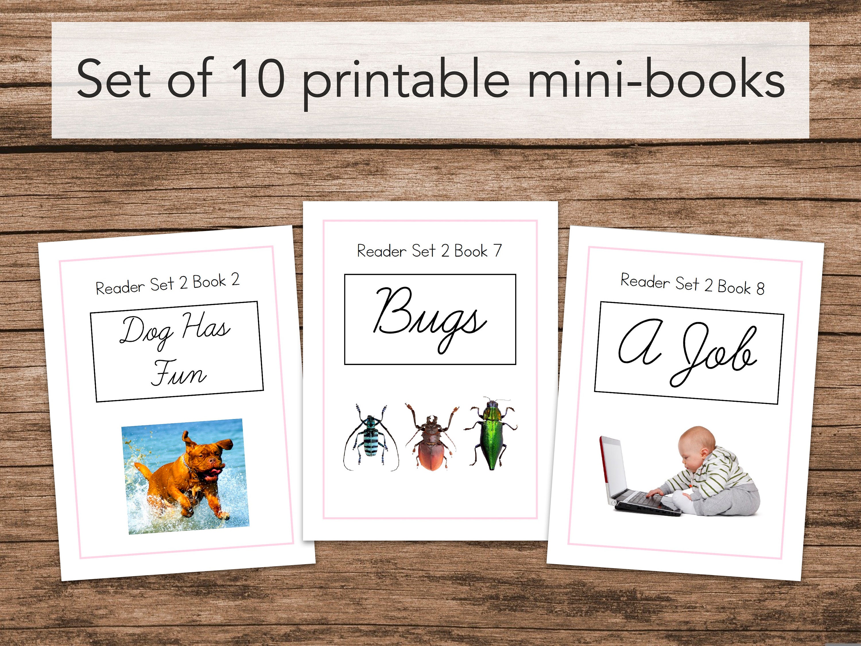 CURSIVE Pink Series Readers Set 2 (montessori CVC Reading Books) - Etsy