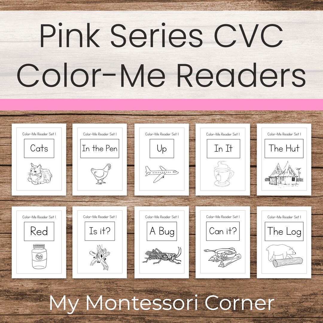 Pink Series Color-me Readers (montessori Decodable Reading Books) - Etsy