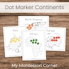 Continents Tracing Worksheets and Art Template Outlines, Montessori ...