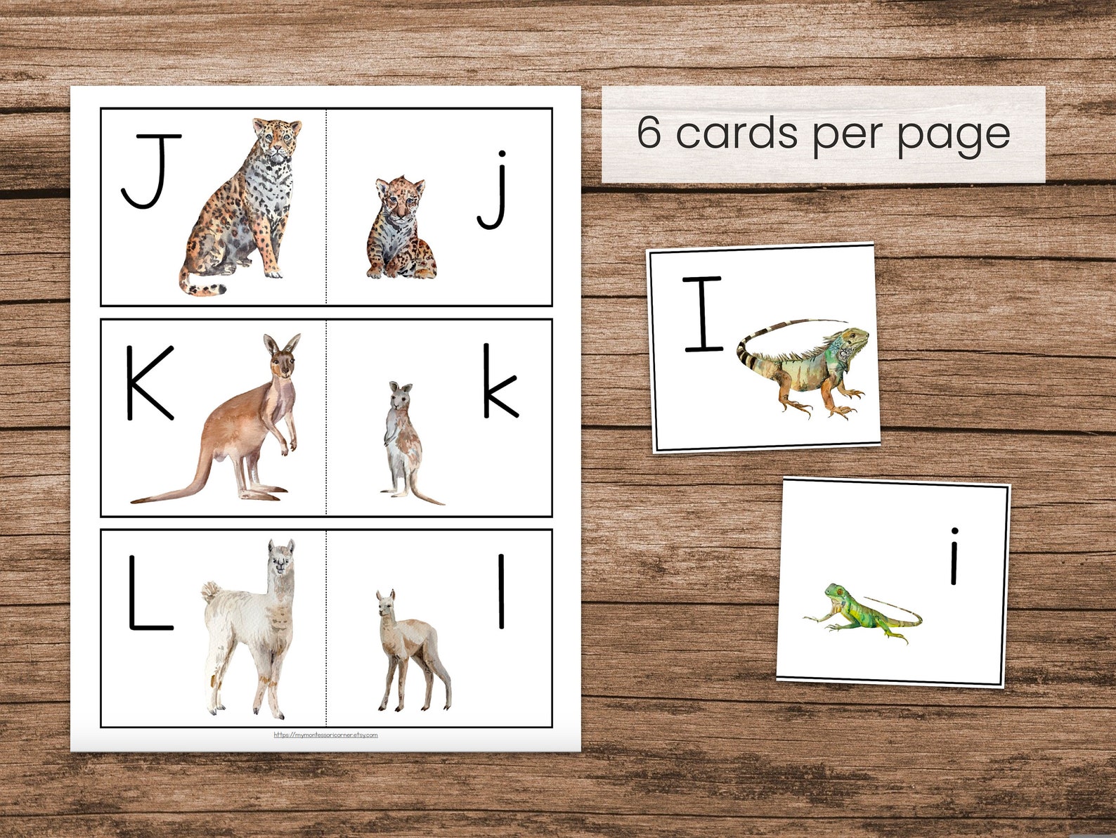 Uppercase-lowercase Alphabet Matching Cards, Mother and Baby Animals ...