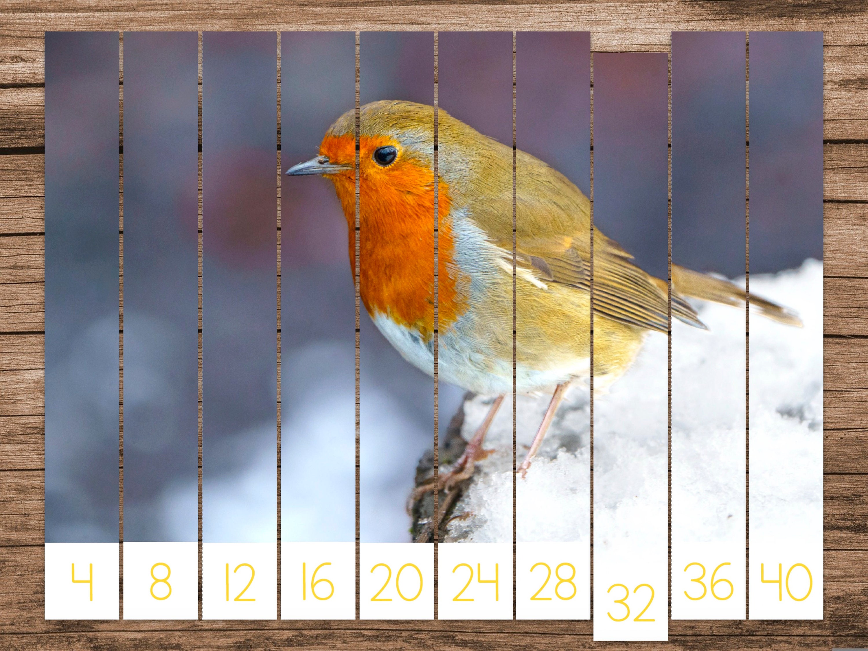 Winter Birds Skip Counting Puzzles (montessori Math Printable) - Etsy