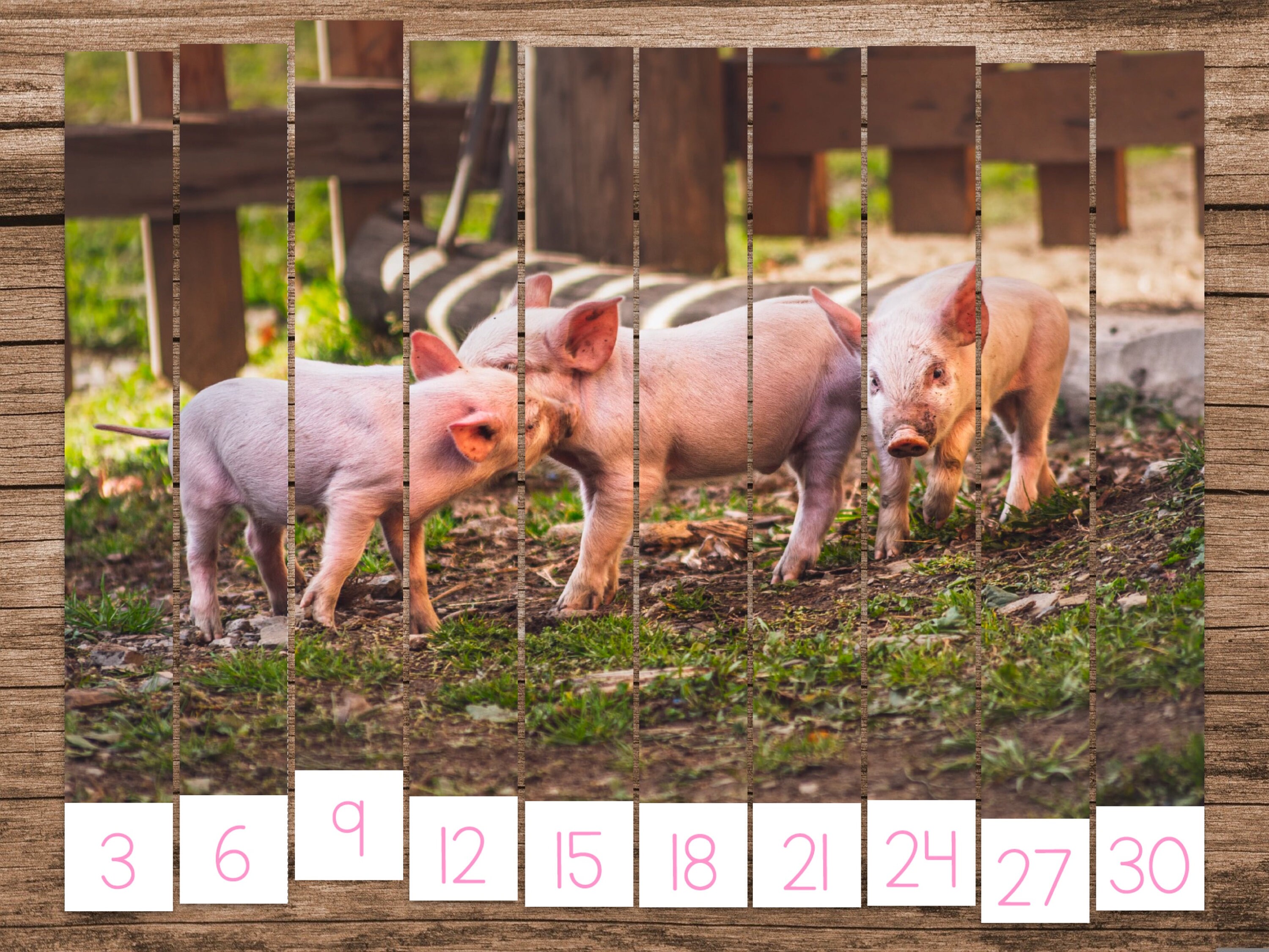 Animal Babies Spring Skip Counting Puzzles (montessori Math Printable ...