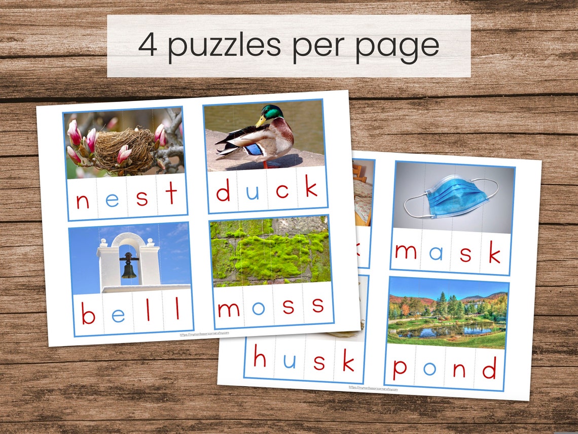 Picture Word Puzzles - Consonant Blends (montessori Blue Series ...