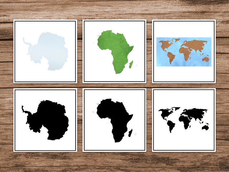 Montessori Continents Shadow Matching Activity - Etsy