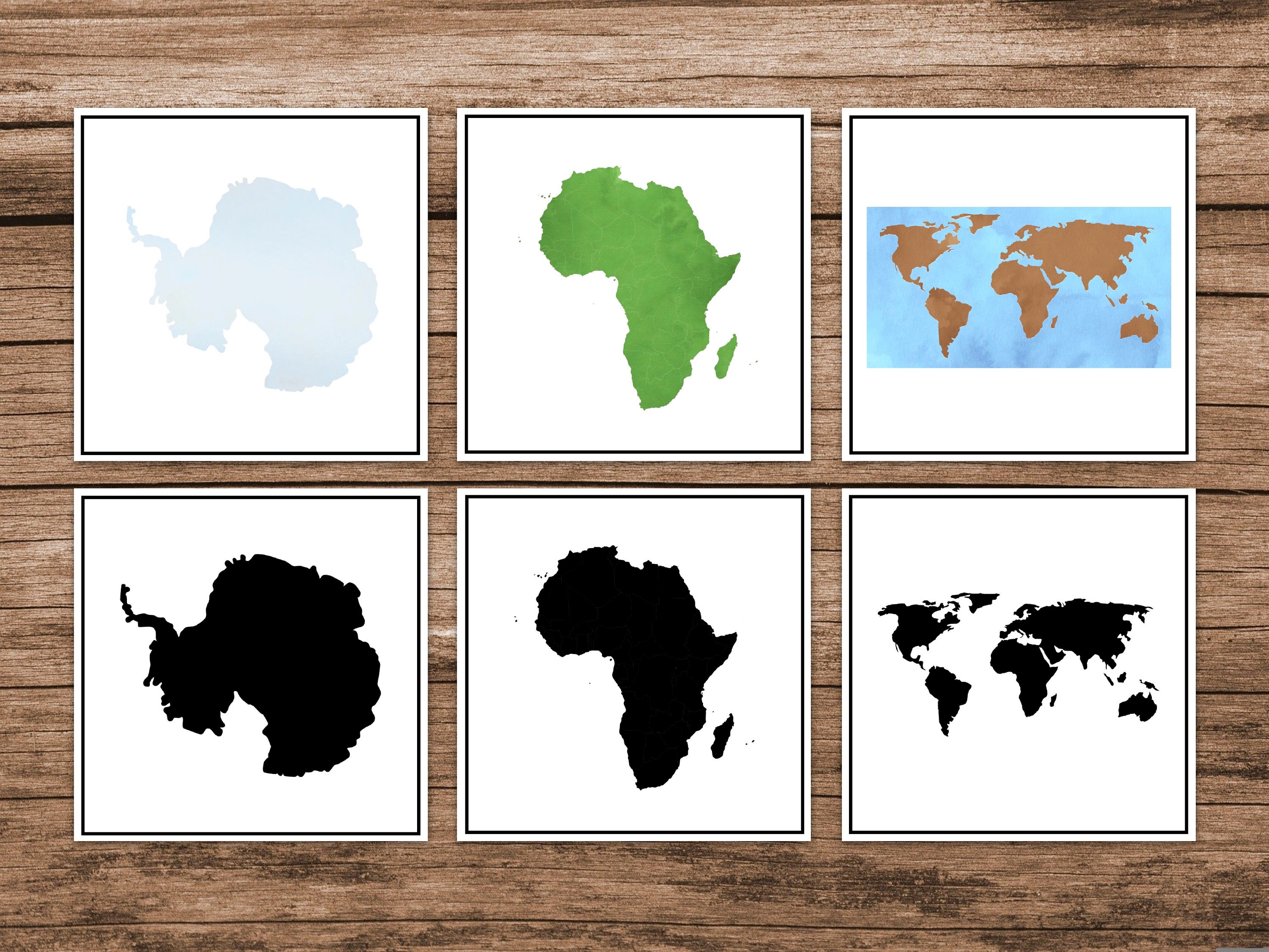 Montessori Continents Shadow Matching Activity - Etsy