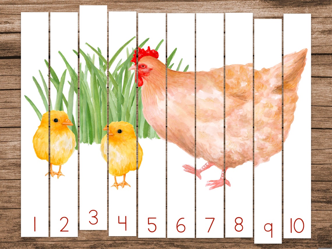 Spring Skip Counting Puzzles printable Watercolor Math Activity - Etsy