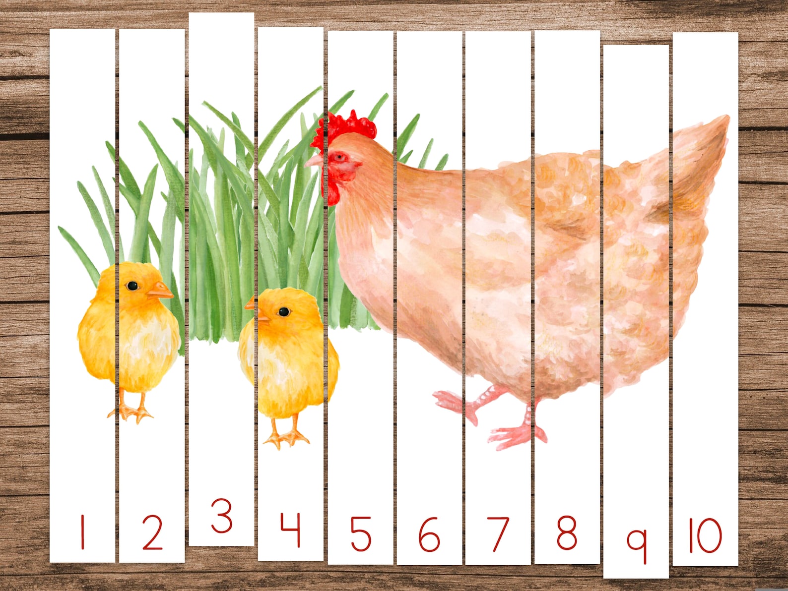Spring Skip Counting Puzzles printable Watercolor Math Activity - Etsy