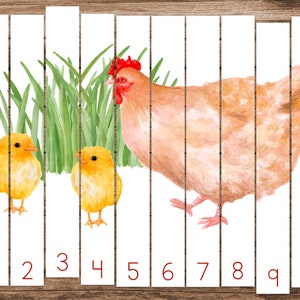 Spring Skip Counting Puzzles (printable Watercolor Math Activity) - Etsy