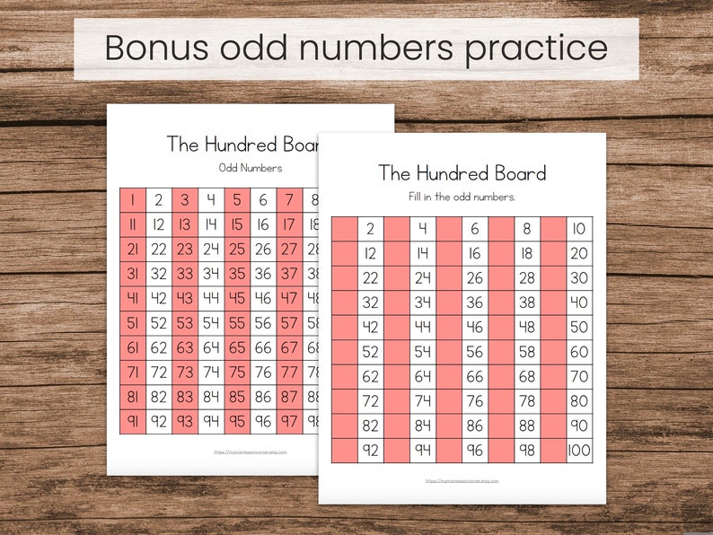 Hundred Chart Skip Counting Pack (montessori Math Printable) - Etsy