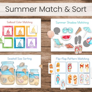 Summer Preschool Activity Bundle (montessori Printable Materials) - Etsy