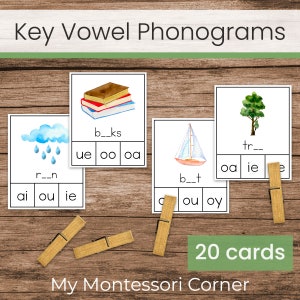 Montessori Phonics Clip Cards Bundle (pink, Blue and Green Series ...