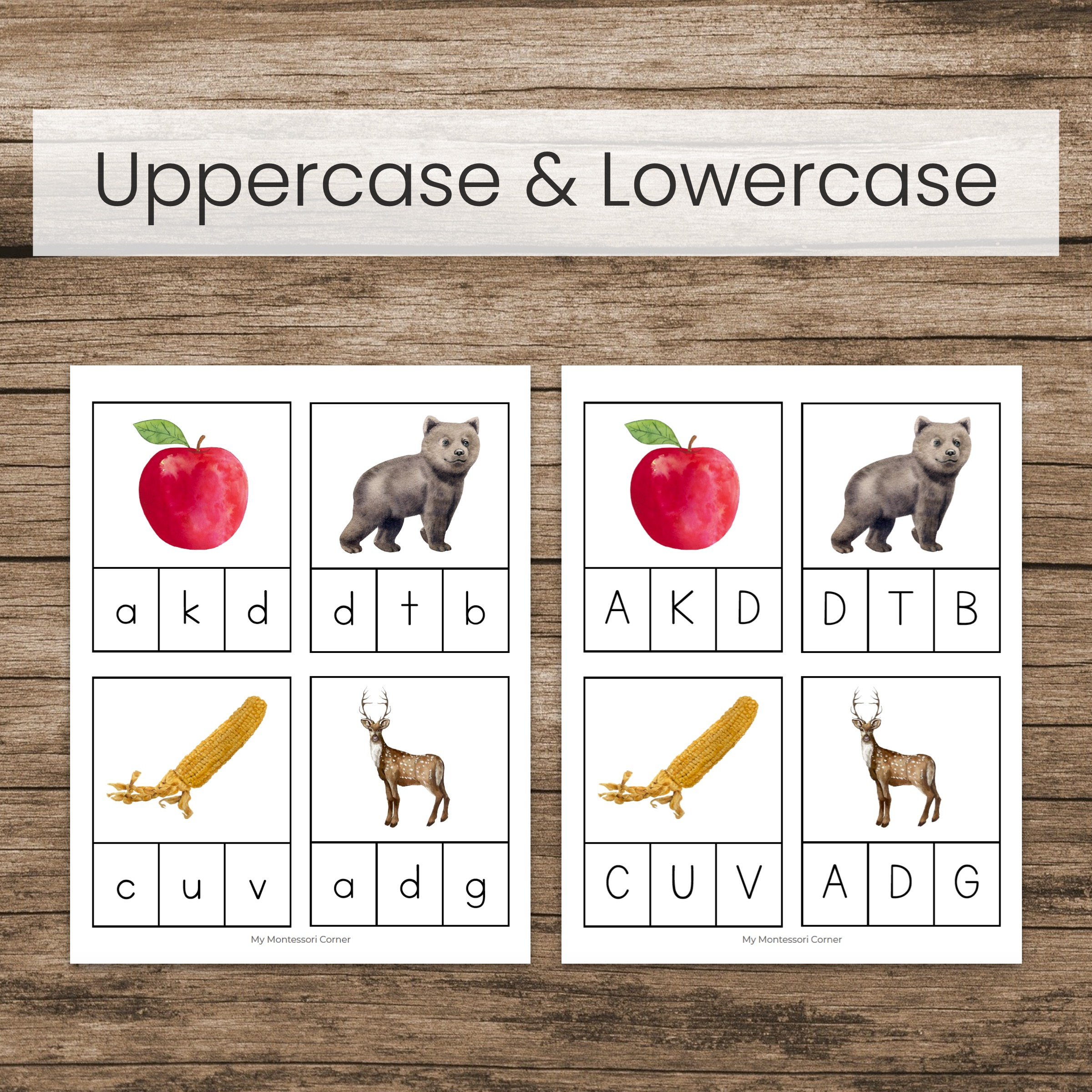 Fall Beginning Sounds Clip Cards (montessori Preschool Phonics ...