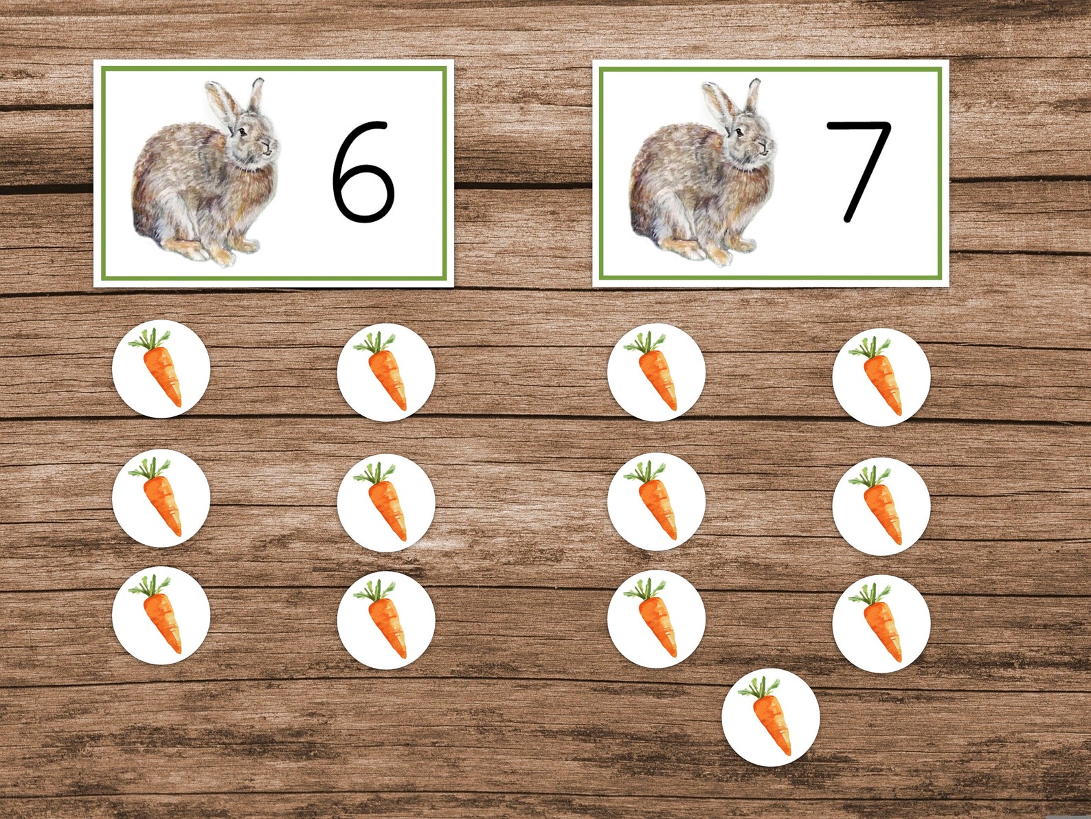 Spring Rabbit Numbers and Counters Activity (montessori Preschool Math ...