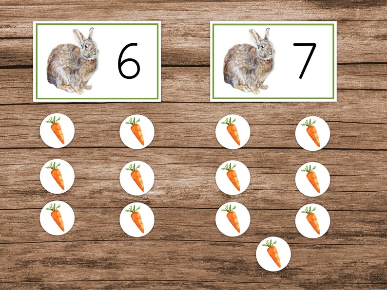 Spring Rabbit Numbers and Counters Activity (montessori Preschool Math ...