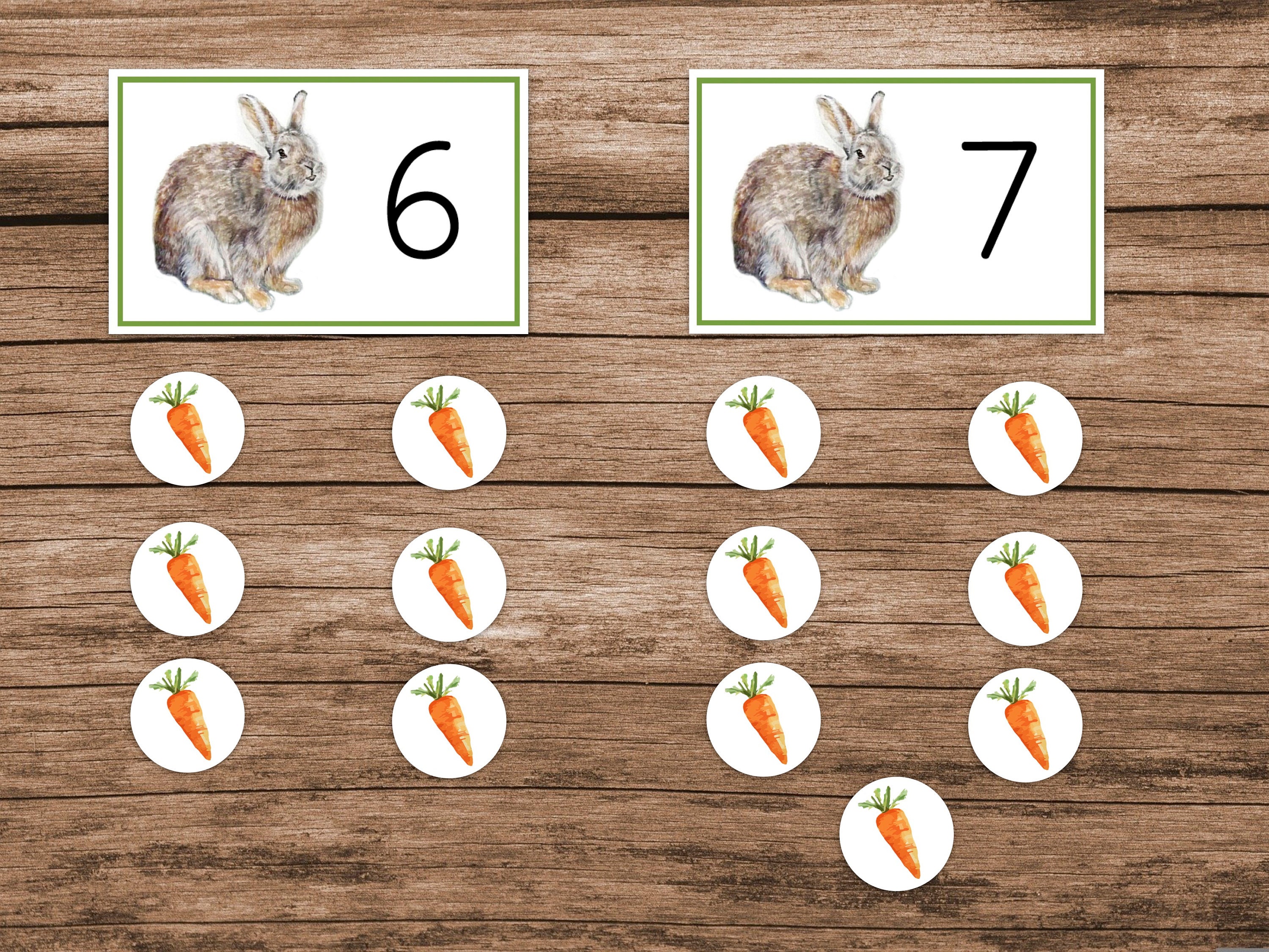 Spring Rabbit Numbers and Counters Activity (montessori Preschool Math ...