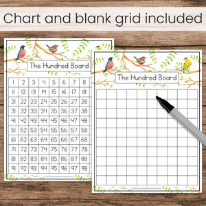 Hundred Chart Maze Worksheets, Nature Theme (montessori Math Printable ...