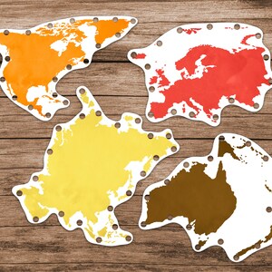Montessori Continents Lacing Cards (preschool Fine Motor Printable) - Etsy