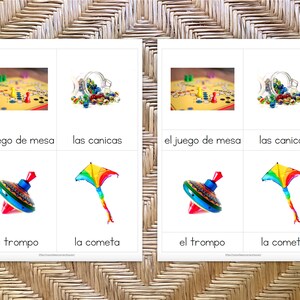 SPANISH Toys 3 Part Cards: Montessori Preschool Homeschool - Etsy