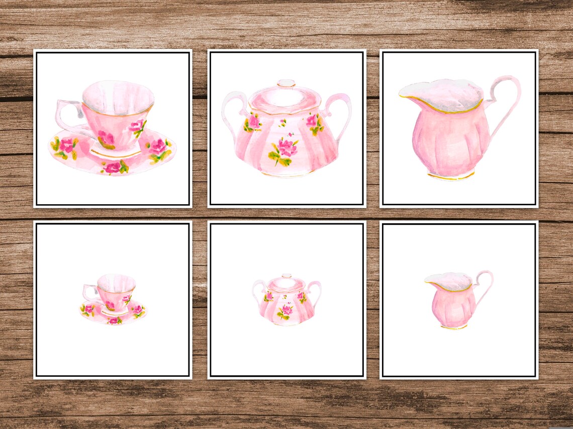 Tea Party Preschool Matching Cards and Memory Game Printable - Etsy