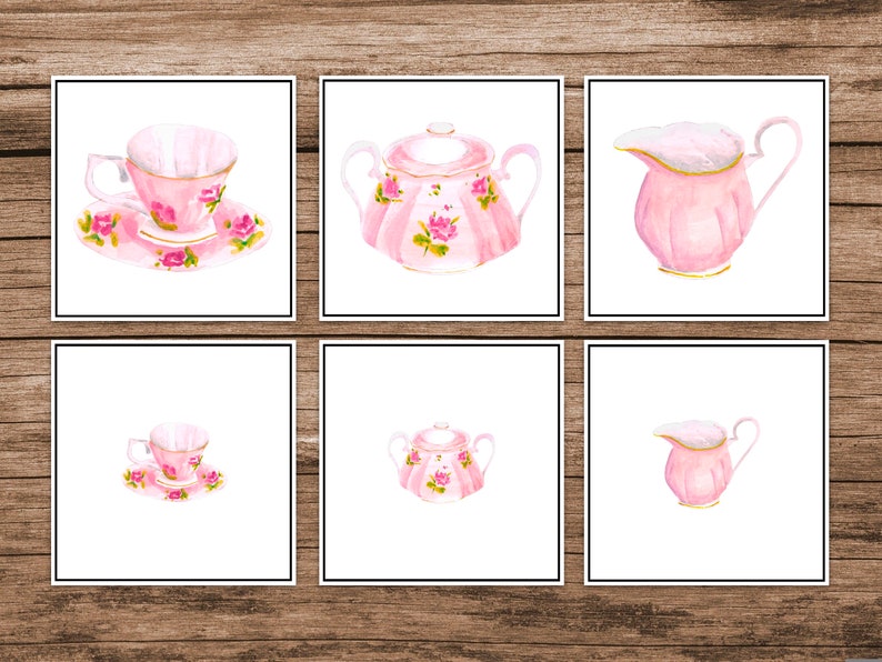 Tea Party Preschool Matching Cards and Memory Game Printable - Etsy