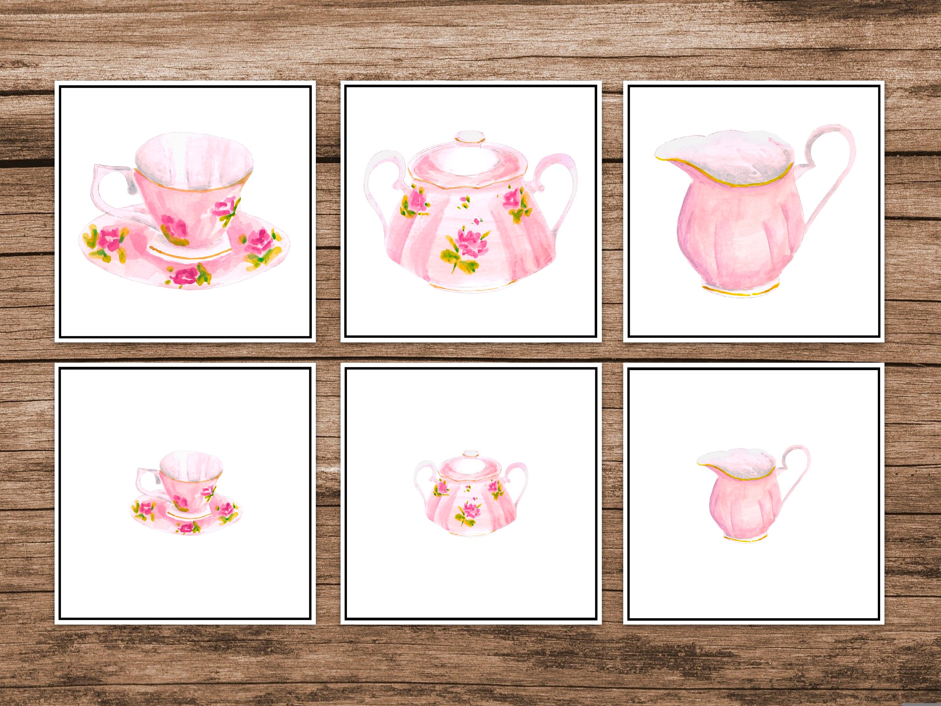 Tea Party Preschool Matching Cards and Memory Game Printable - Etsy