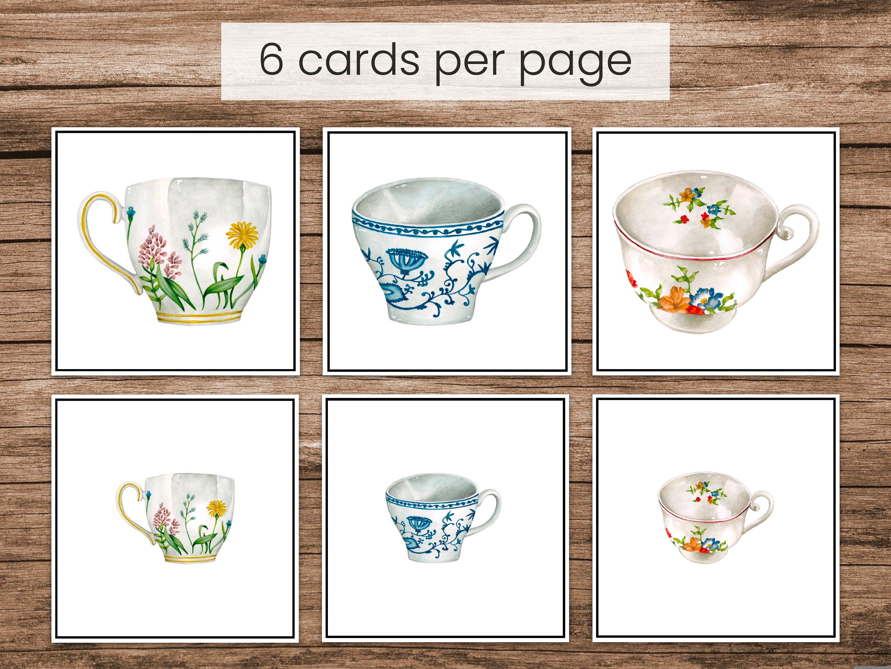 Tea Party Preschool Matching Cards and Memory Game Printable - Etsy