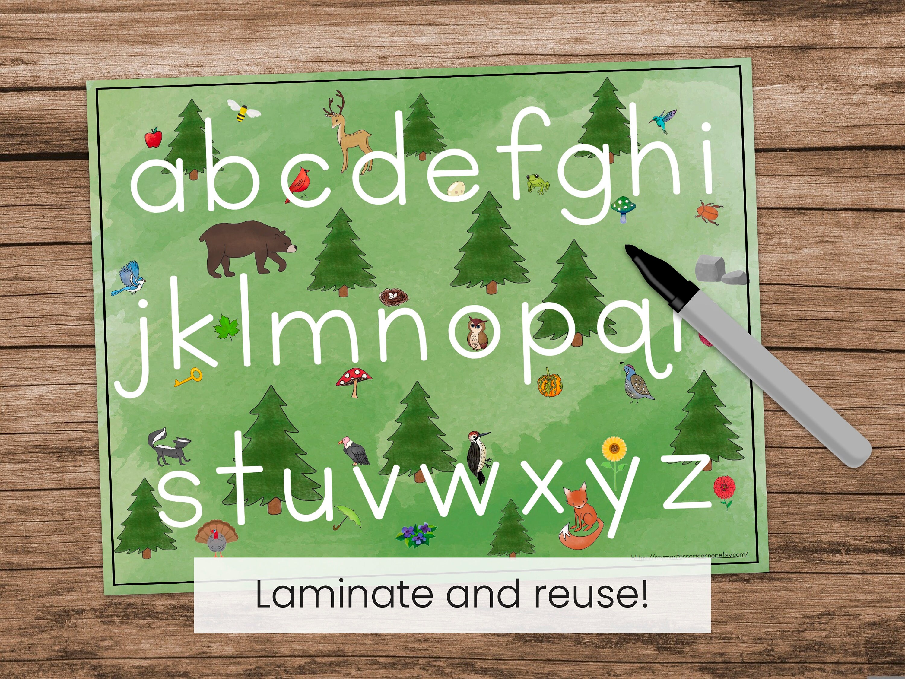 Woodland Alphabet Tracing Mat, Lowercase - Etsy