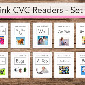 Montessori Pink Series Readers Set 2 (decodable CVC Phonetic Books) - Etsy