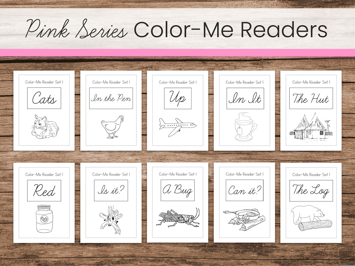 CURSIVE Pink Series Readers Bundle montessori CVC Reading Books - Etsy
