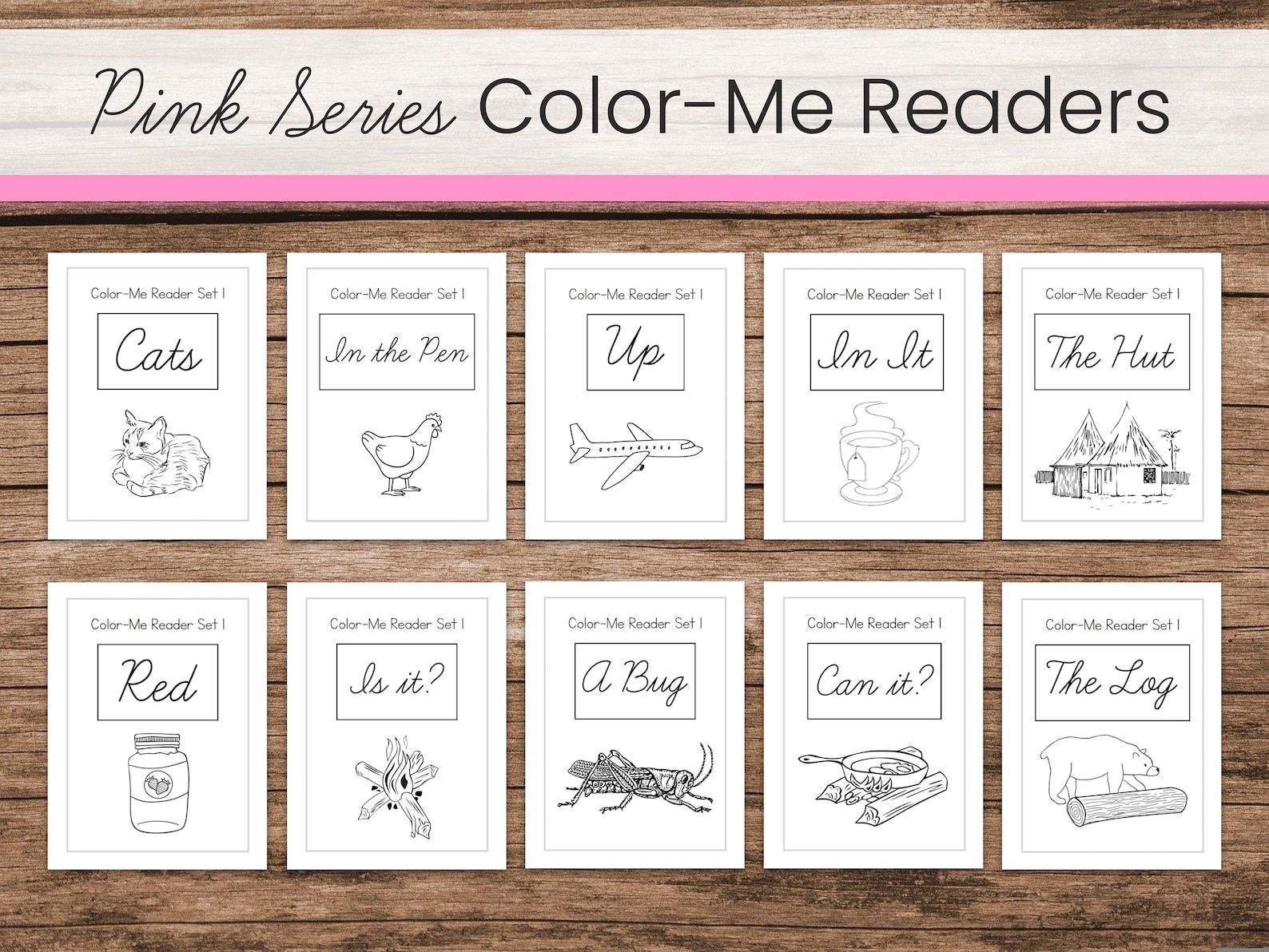CURSIVE Pink Series Readers Bundle (montessori CVC Reading Books) - Etsy