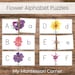 Flowers Alphabet Uppercase Lowercase Matching Puzzle Cards, Spring ...