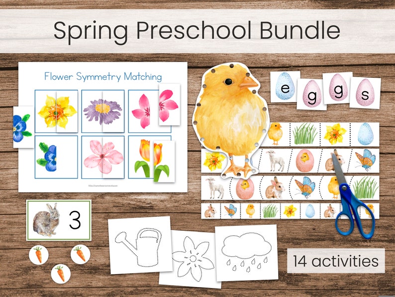 Spring Preschool Activity Bundle (montessori Printable Materials) - Etsy