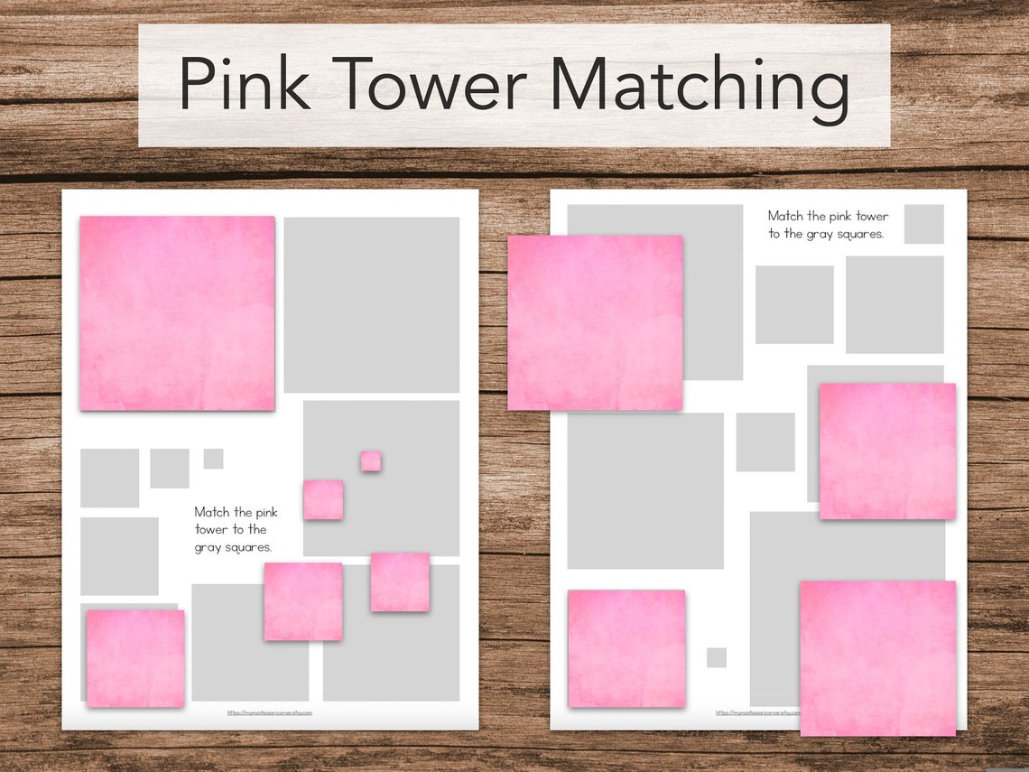 Montessori Pink Tower Printable Activities - Etsy
