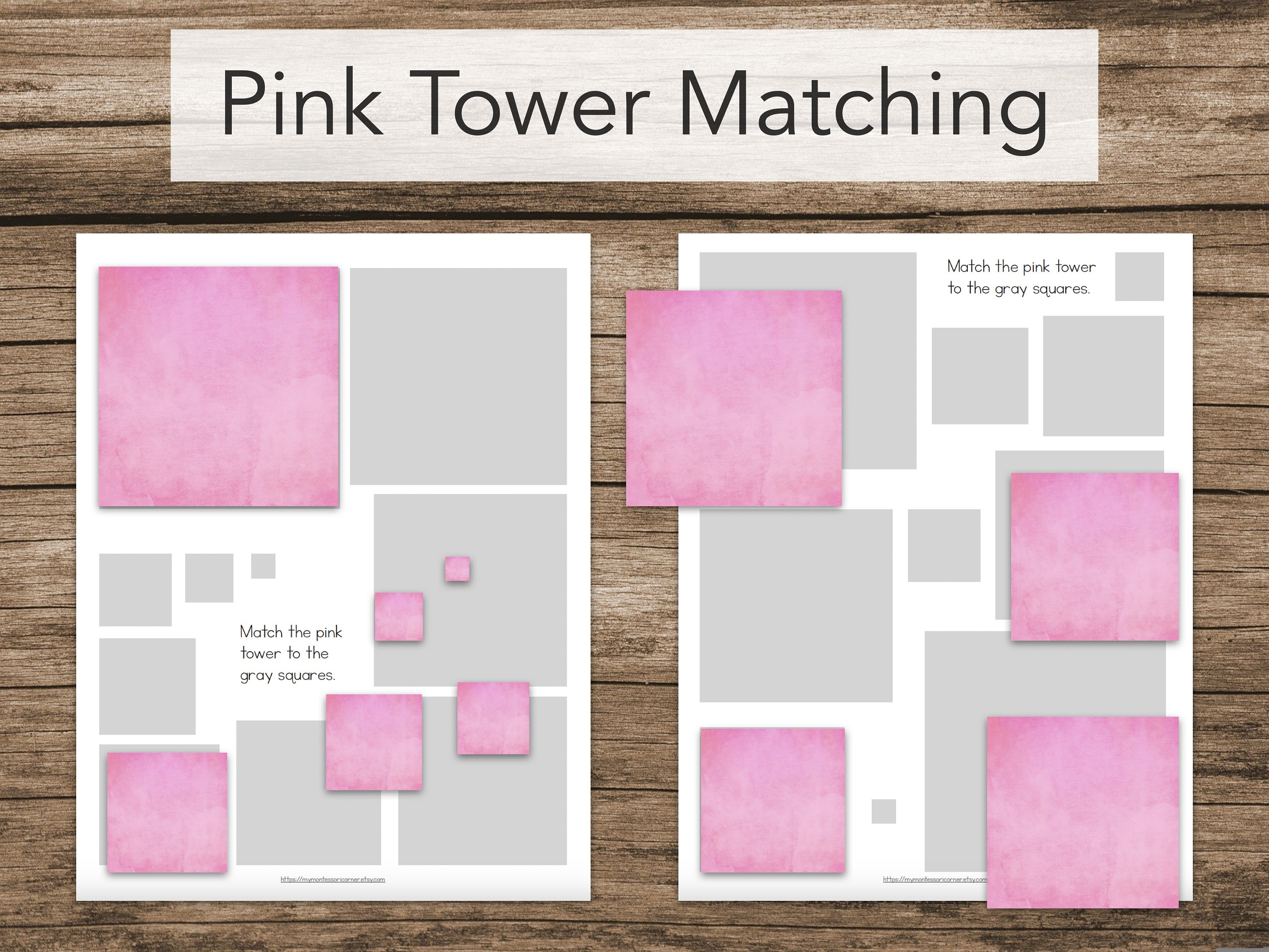 Montessori Pink Tower Printable Activities - Etsy