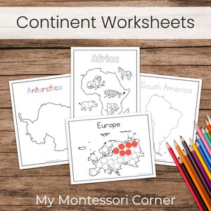 Montessori World Continents Preschool Geography Bundle - Etsy