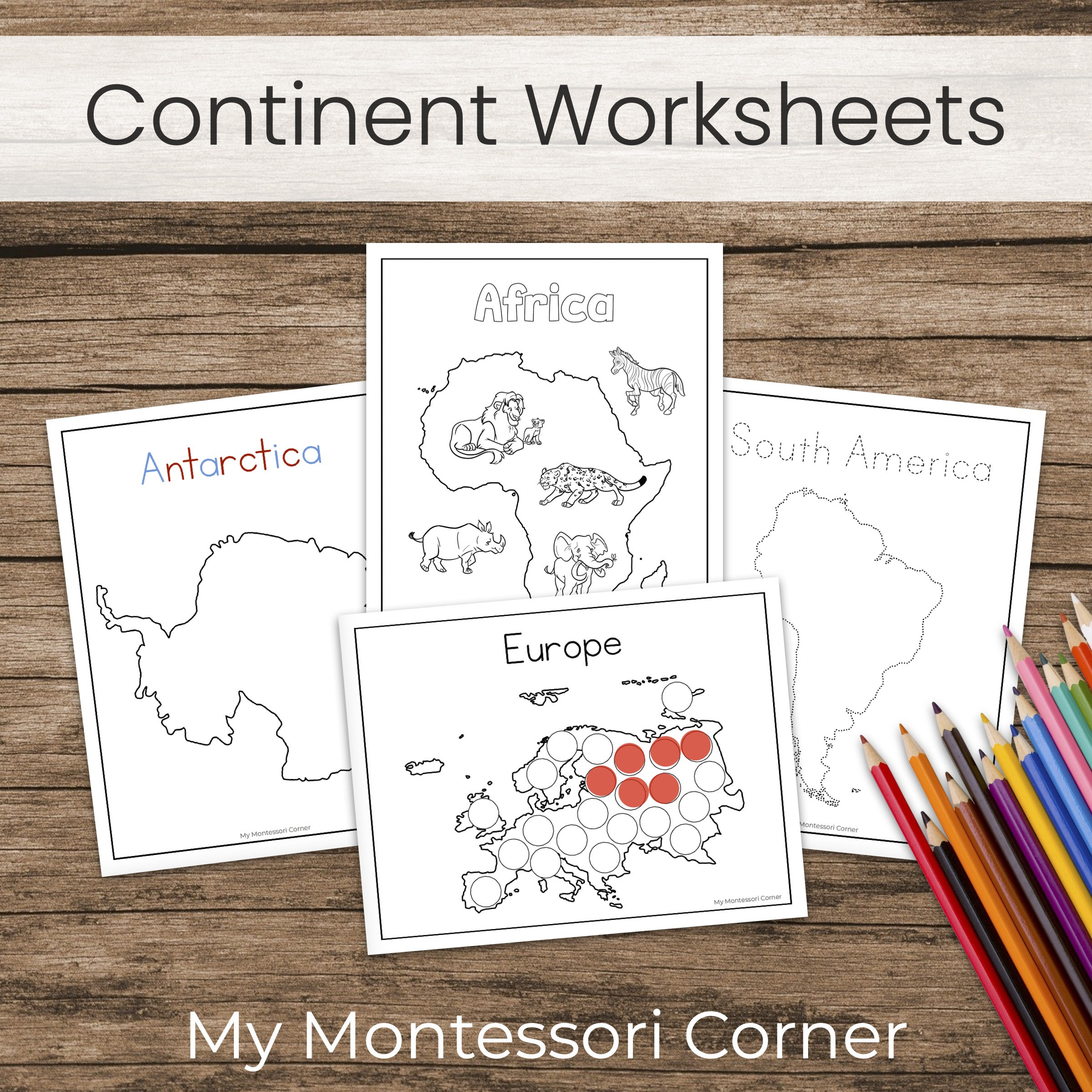 Montessori World Continents Preschool Geography Bundle - Etsy