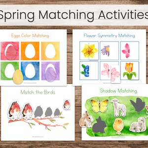 Spring Busy Binder Preschool Matching Activities Printable - Etsy