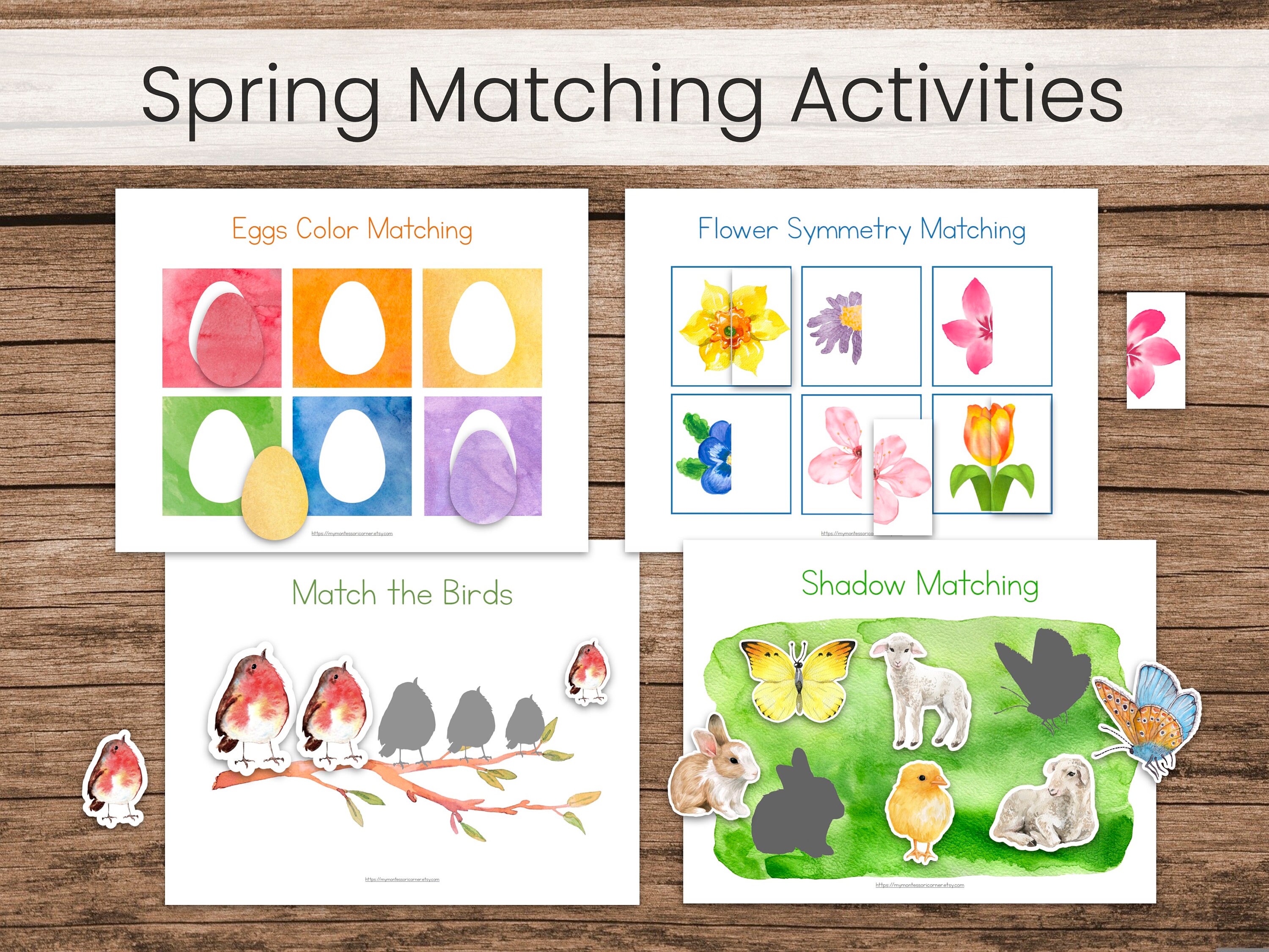 Spring Busy Binder Preschool Matching Activities Printable - Etsy